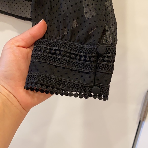 Zara | Tops | Zara Black Sheer Open Blouse | Poshmark